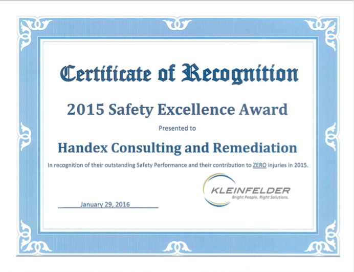 Safety Certificates Of Appreciation
